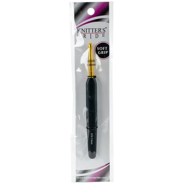 Aluminum Gold Crochet Hook with Soft Feel Handle – Royal Bee Yarn
